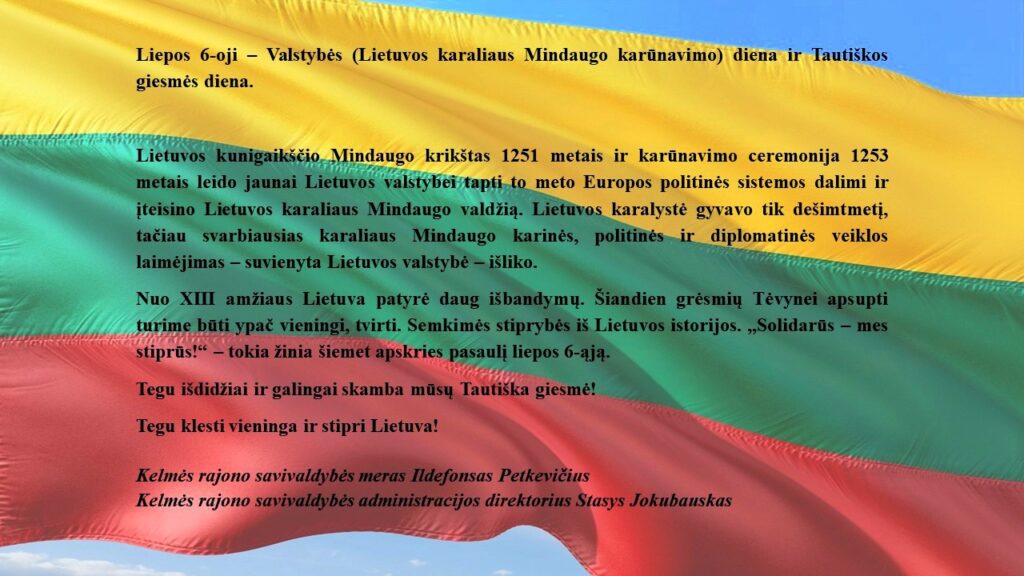 Sveikiname Liepos 6-osios – Valstybės (Lietuvos karaliaus Mindaugo ...